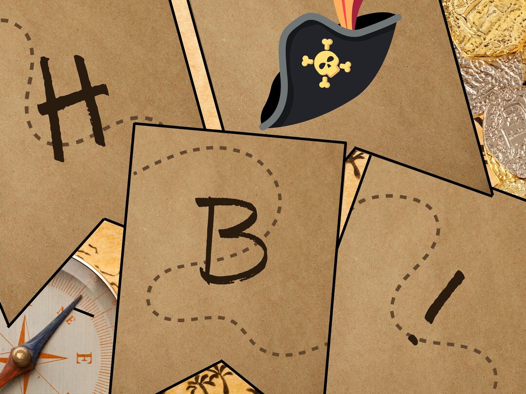 Pirate Birthday Banner Printable | Ahoy Matey Party Decor | Pirate ...