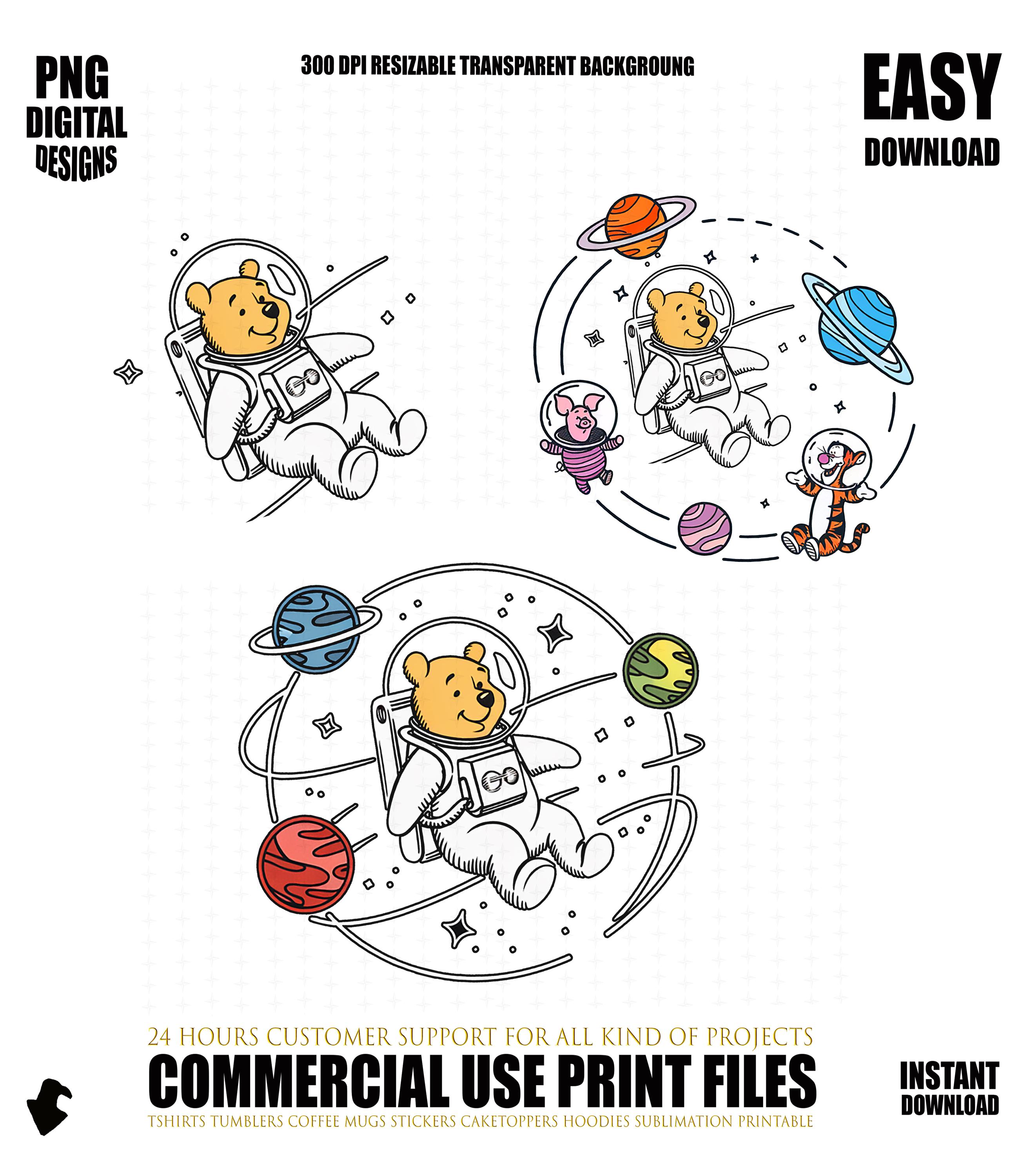 Winnie the Pooh Peeking Characters PNG Clipart (digital Download) - Etsy