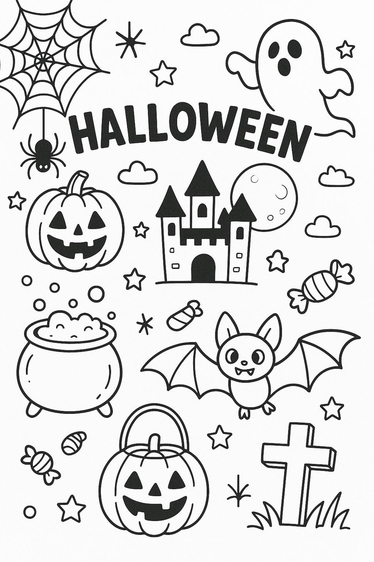 Halloween Coloring Pages - Etsy