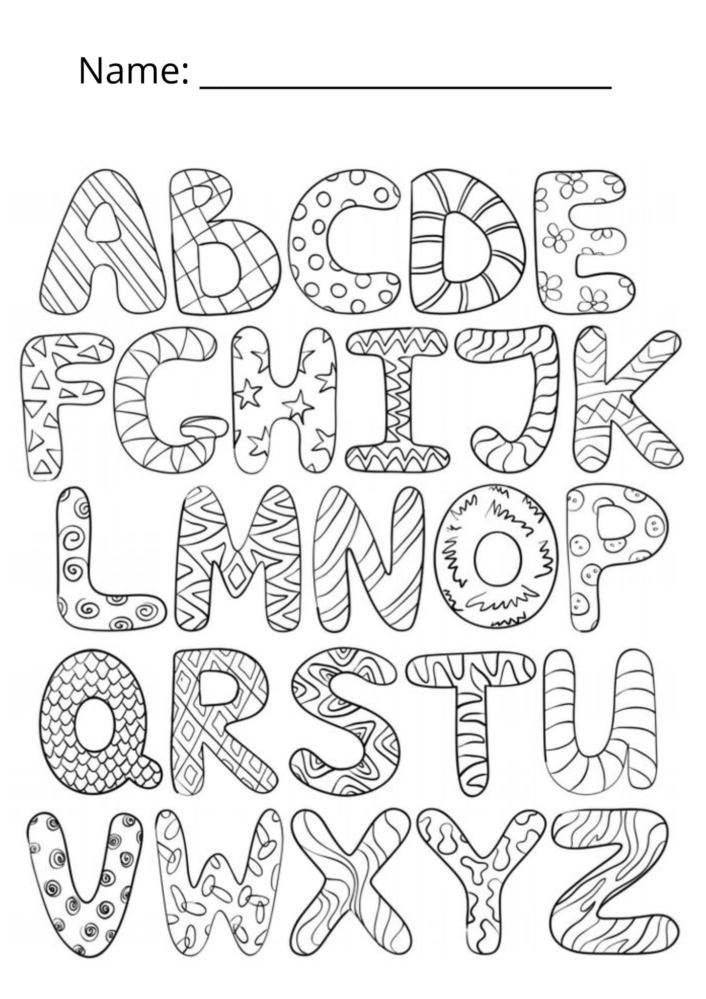 ABC Coloring Pages | A to Z Printable Coloring Book (digital Download ...