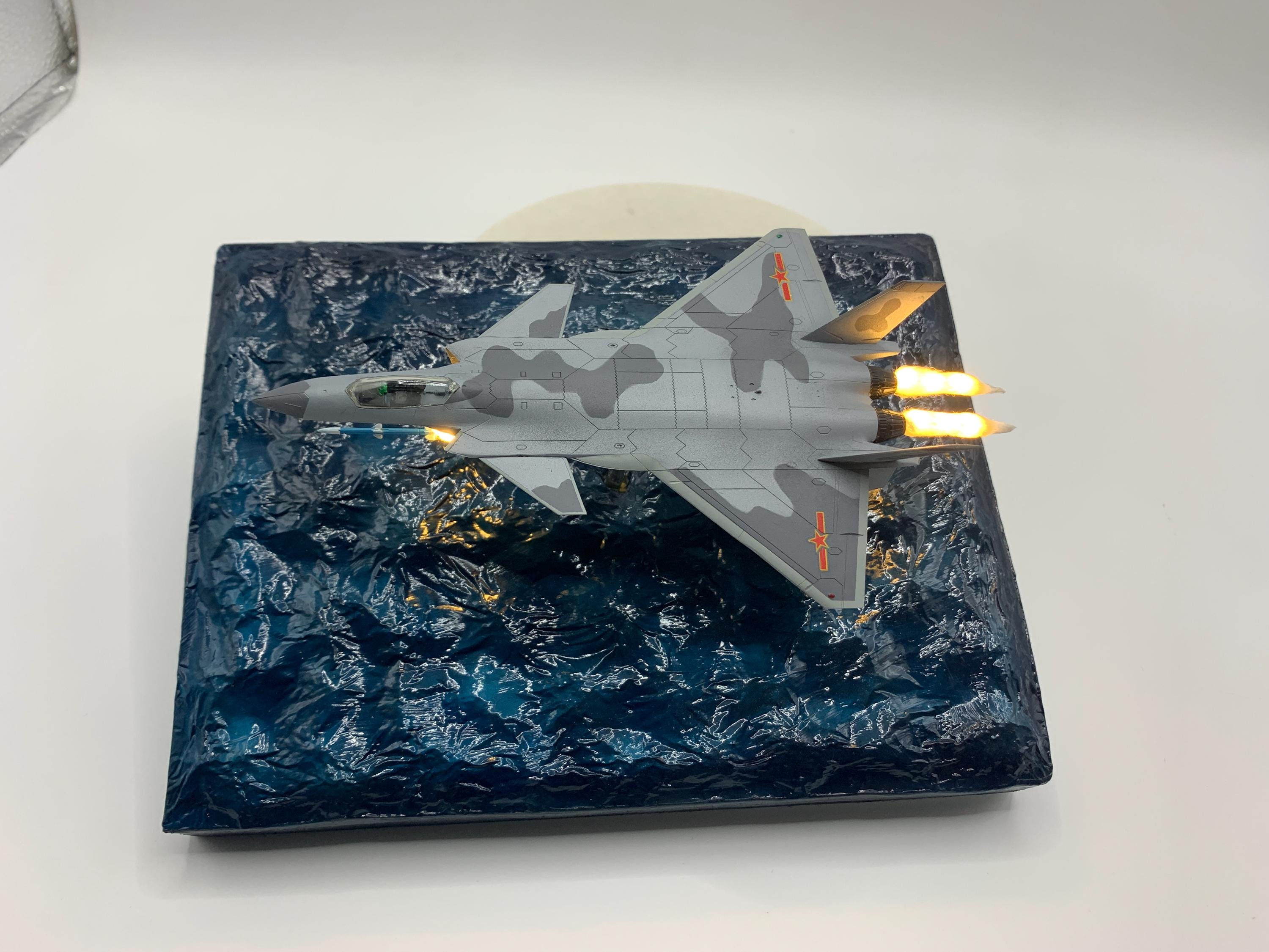 Custom PLA J-20 Fighter Jet Diorama | LED Missile Launch Scene | 1:144 ...