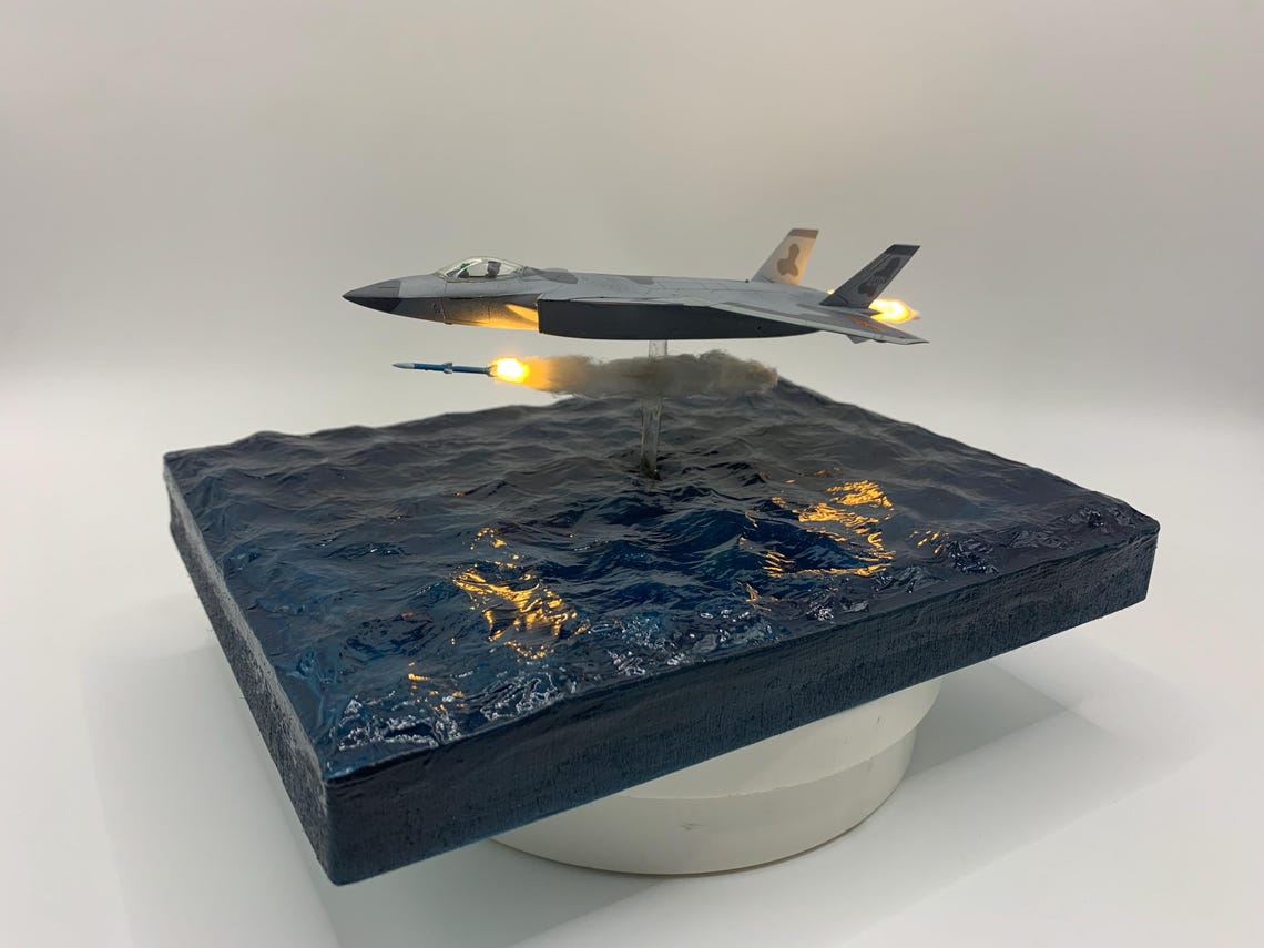 Custom PLA J-20 Fighter Jet Diorama | LED Missile Launch Scene | 1:144 ...