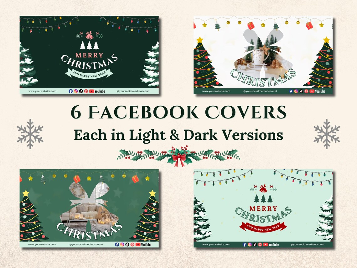 Evergreen Magic Christmas Facebook Kit, Festive Cover & Profile Icon ...