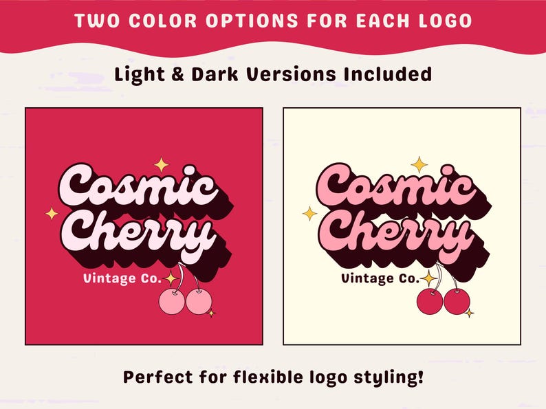 Retro Groovy Spring DIY Logo Bundle, Editable Canva Logo Templates for ...