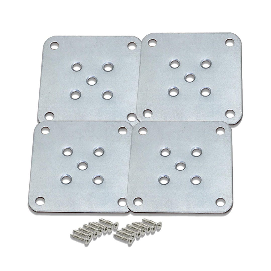 Furniture Legs Mounting T Plates and Screws, Table Sofa Feet Attaching ...