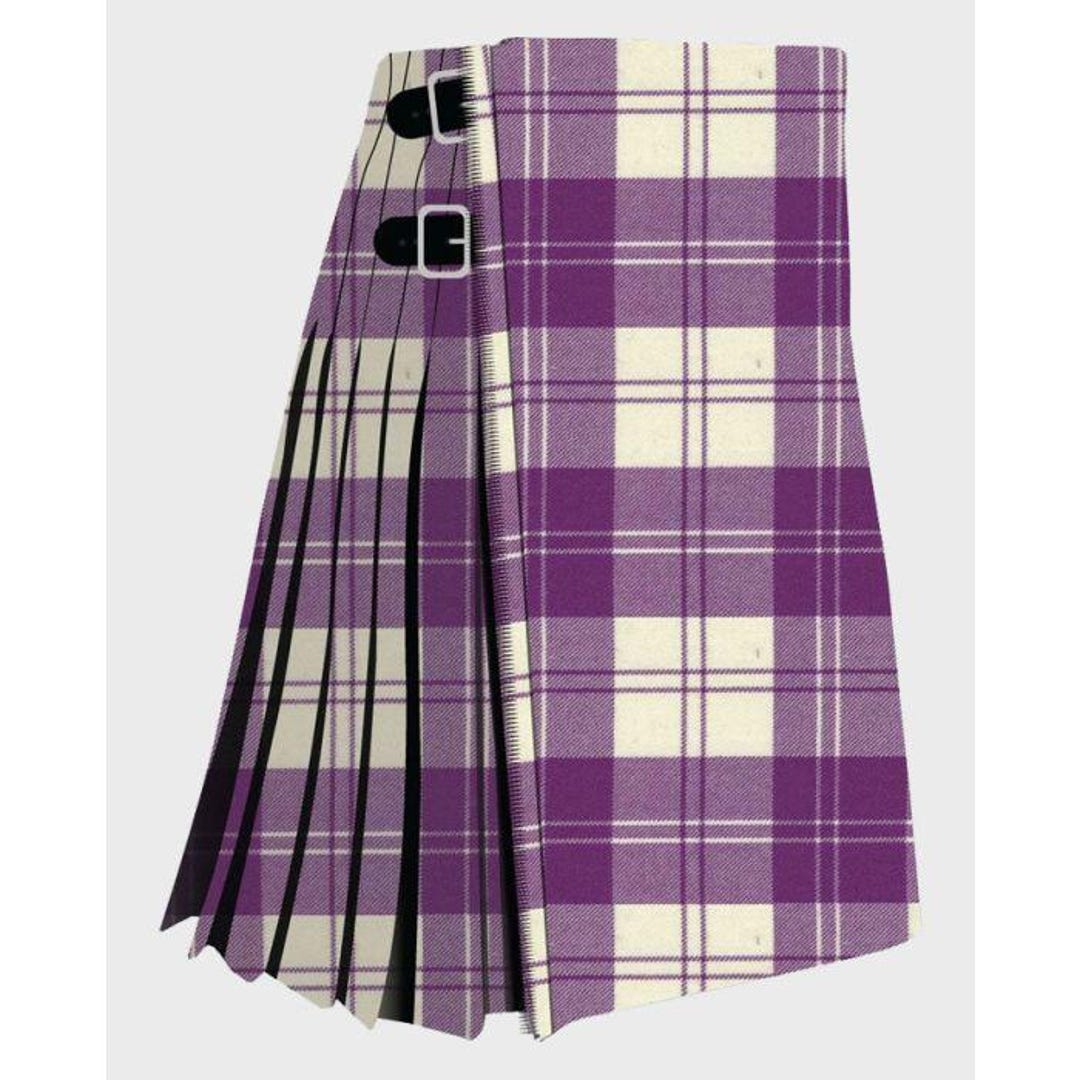 Scottish Clan Erskine Dress Kilt – Purple and White Tartan 16 oz ...
