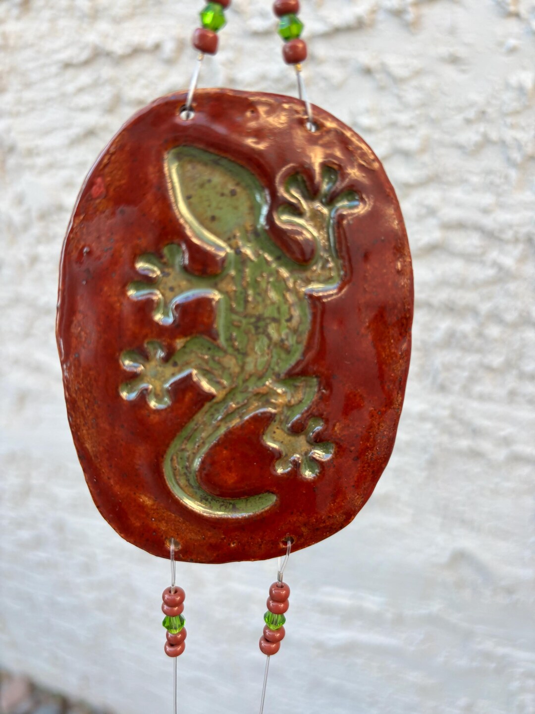 Gecko Ceramic Suncatcher: Hand Cut Ceramic Tiles, Crystal and Glass ...