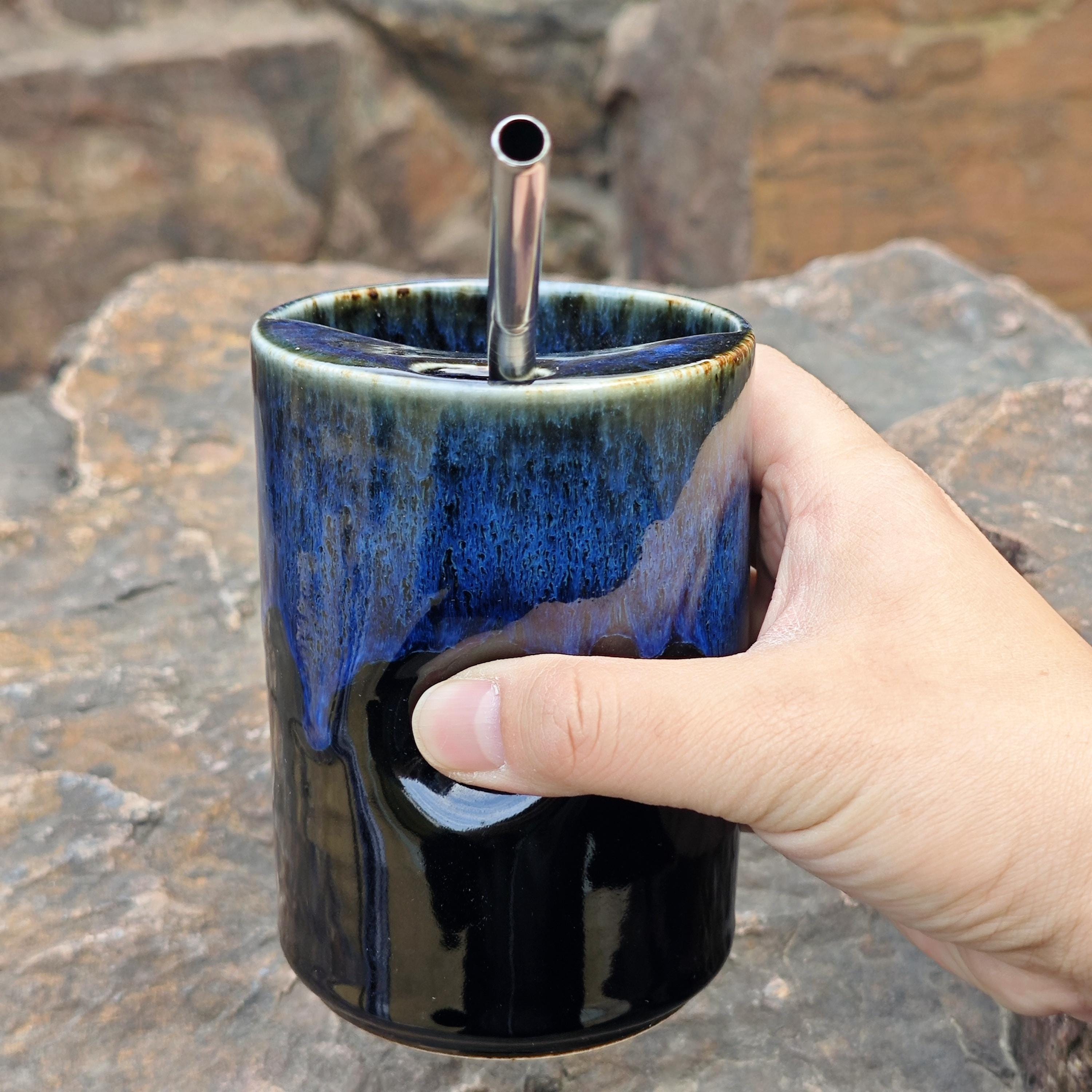 Custom Raku Ceramic Mug, Celestial Blue Glaze, Large 20.5oz Sipper - Etsy