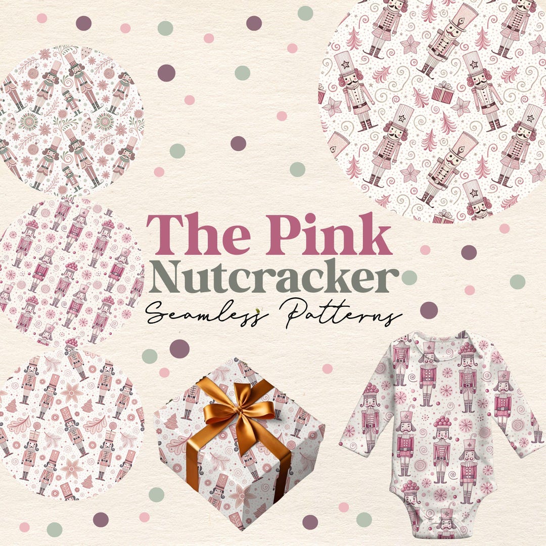 Pink Nutcracker Seamless Digital Paper | Christmas Holiday Pattern Pack ...