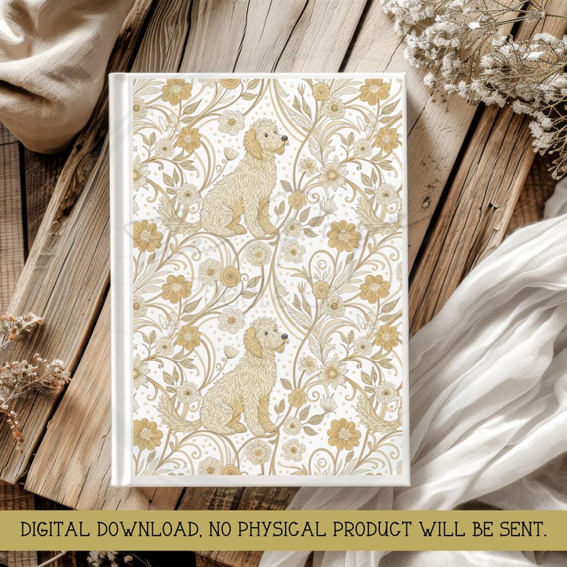 Golden Doodle Seamless Digital Paper, 5 High-resolution PNG Patterns ...