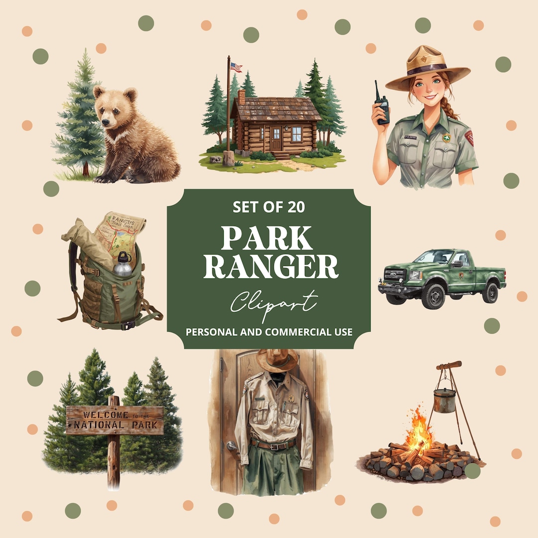 Park Ranger Clipart Pack | Forest Camping Art Set | National Park ...