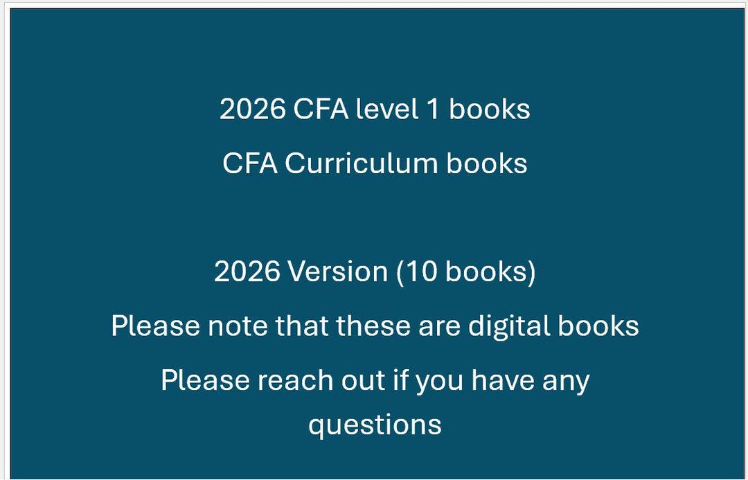 2026 CFA Level 1 Books - Digital Books - CFA Level 1 Curriculum Books ...