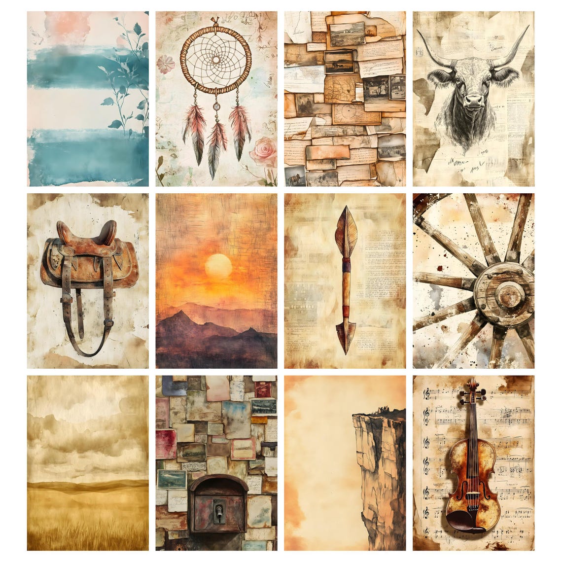 Vintage Western Junk Journal Printable Pages, Cowboy Junk Journal Kit ...