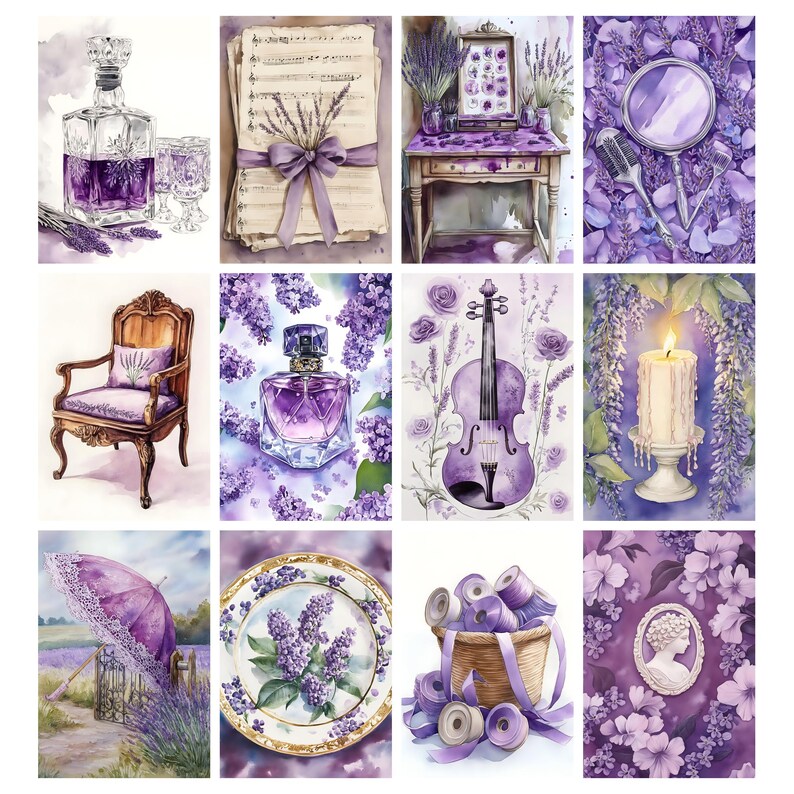 Gentle Purple Printable Pages, Lavender Journal, Junk Journal Kit ...