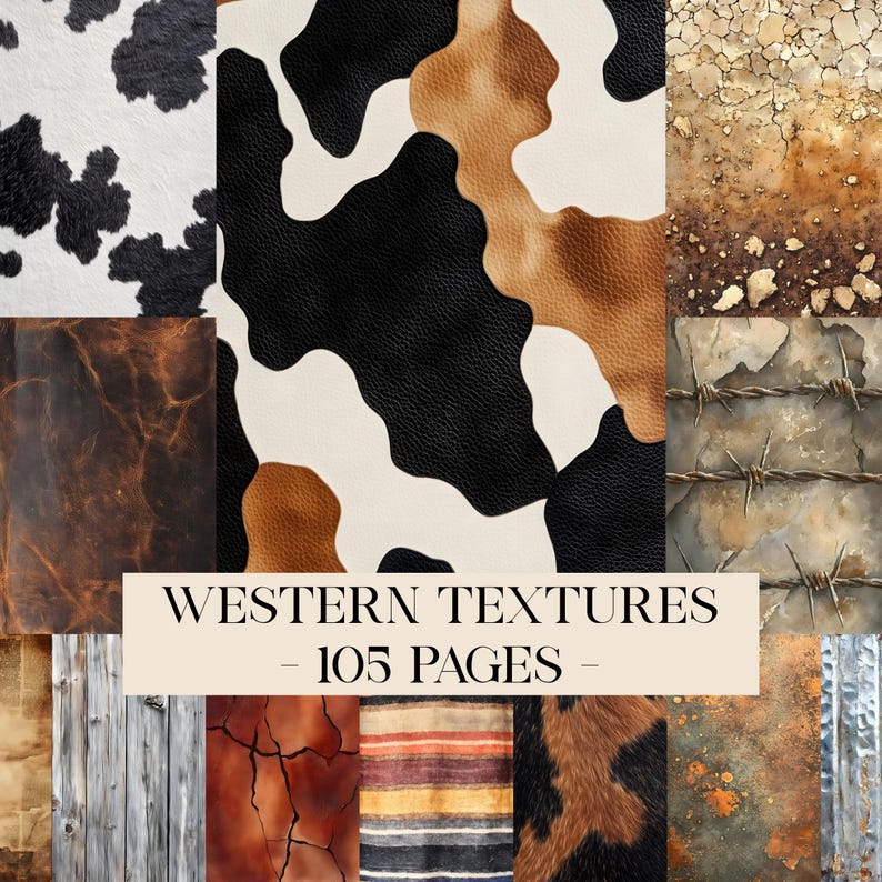 Western Textures Digital Paper, Cowboy Textures Digital Papers, Vintage ...