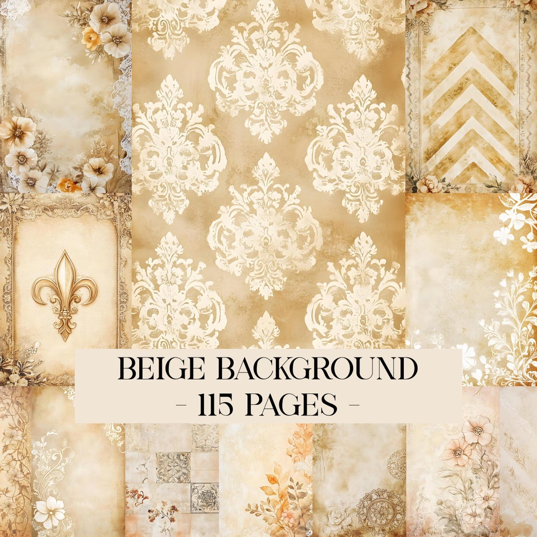 Beige Junk Journal Pages, Beige Paper, Lace Background, Grunge Paper ...