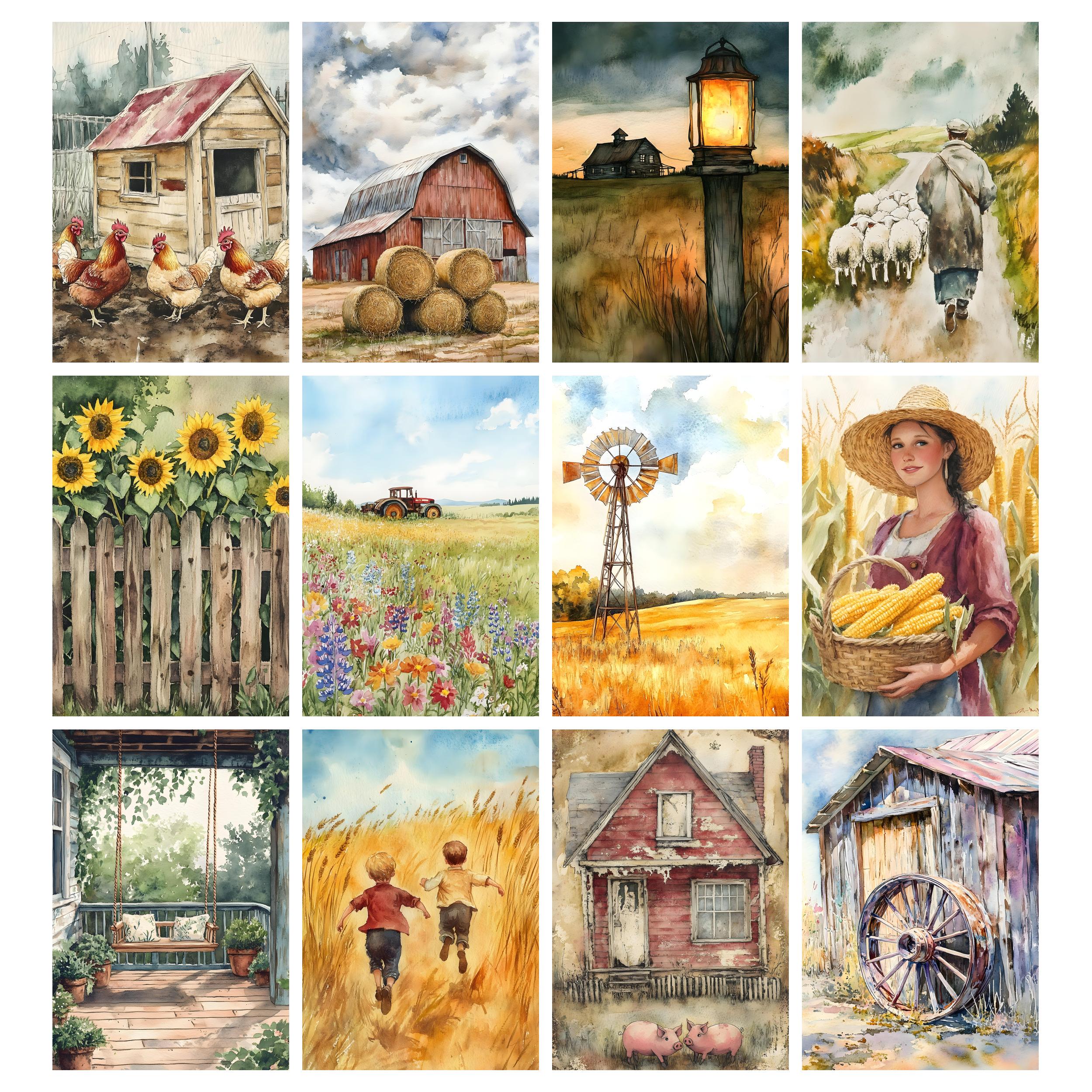 Rustic Farm Life Junk Journal Pages, Country Living Digital Collage ...