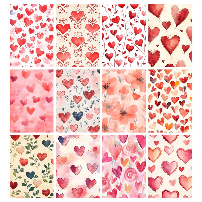 Valentine's Day Paper, Hearts Backgrounds, Romantic Patterns, Heart ...