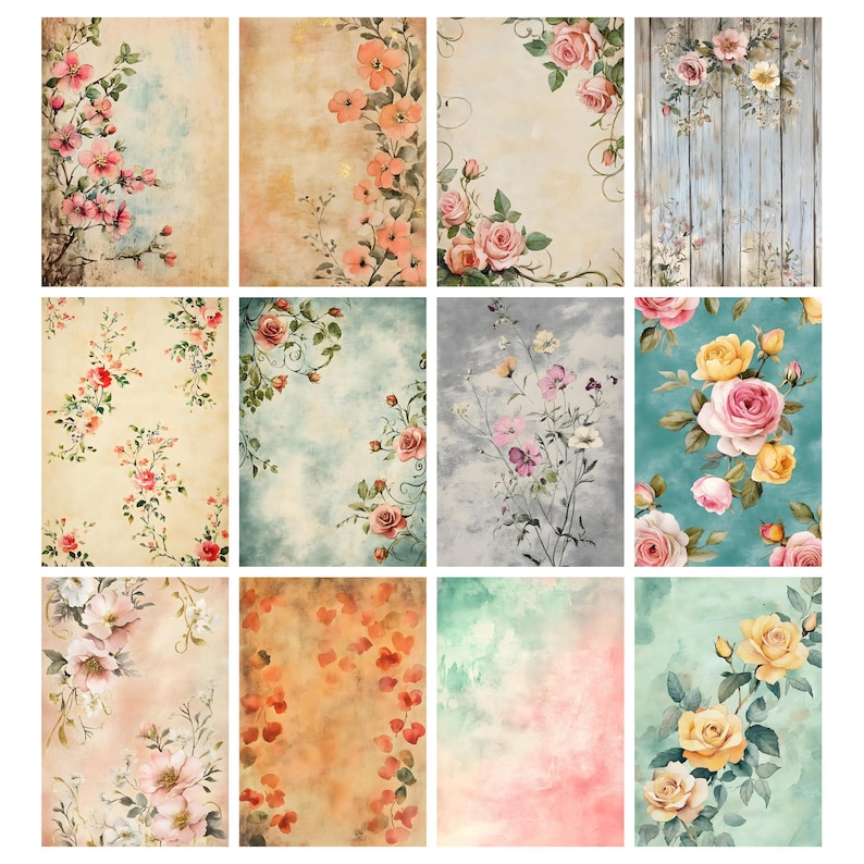 Bramblewood Blooms Printable Paper Pack Pretty Digital Download Magical ...