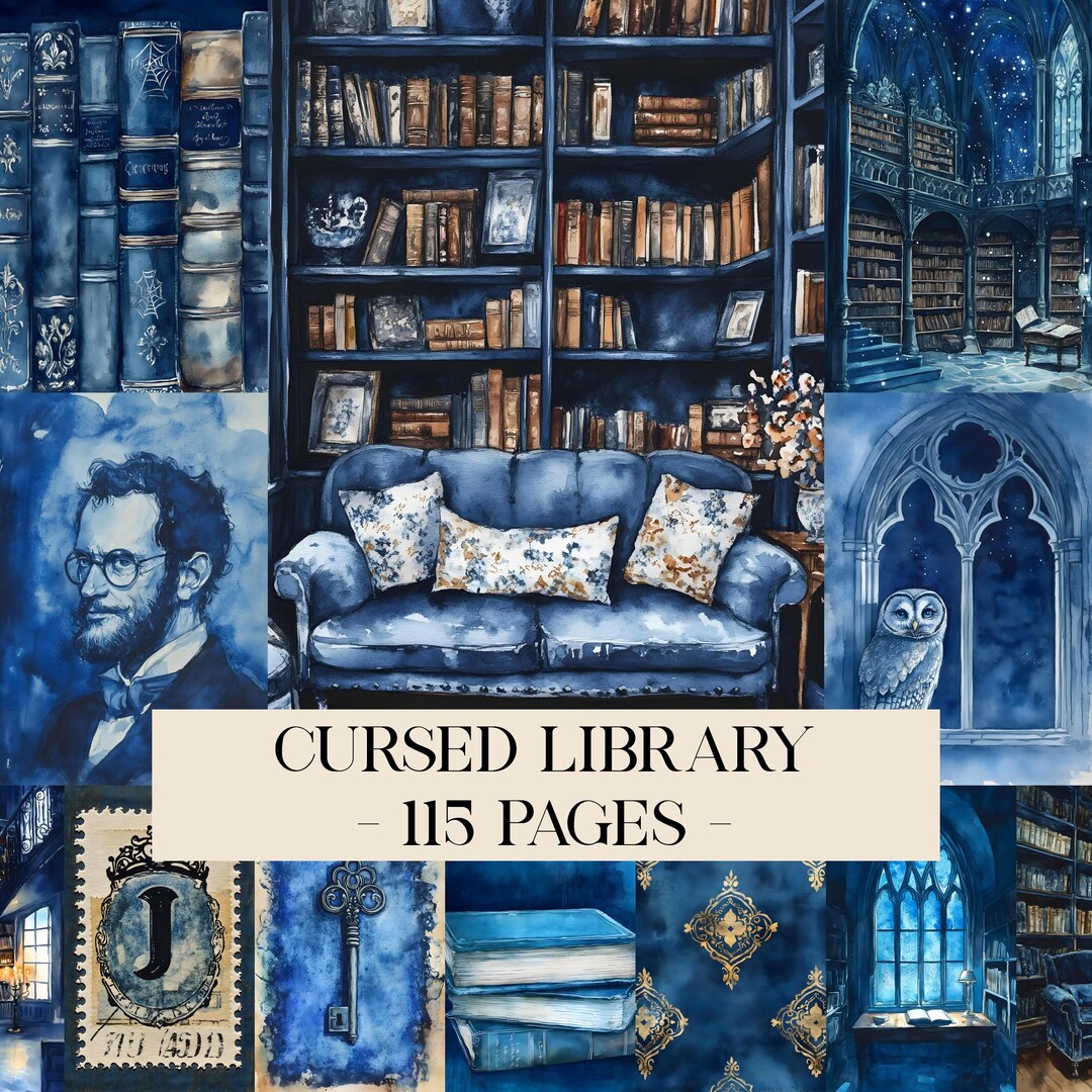 Cursed Library Junk Journal Kit, Printable Pages, Dark Academia, Old ...