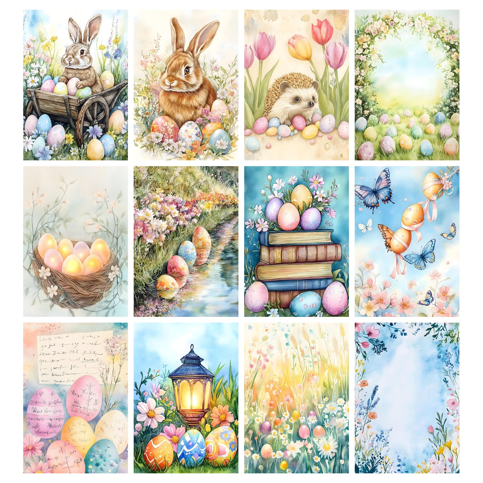 Bunny Hop Junk Journal Printable Easter Egg Digital Download Spring ...