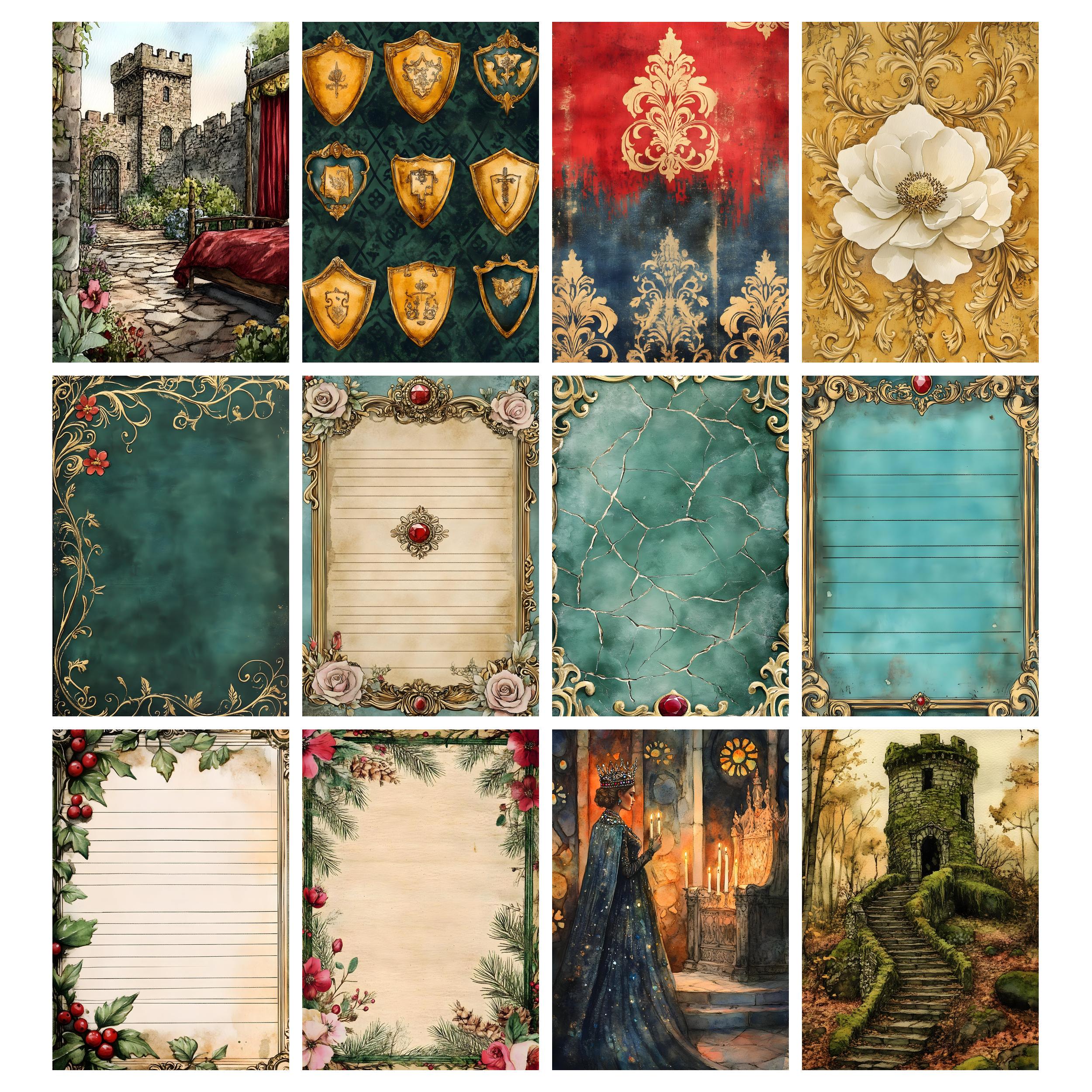 Medieval Junk Journal Pages, Digital Scrapbook Kit, Printable Ephemera ...