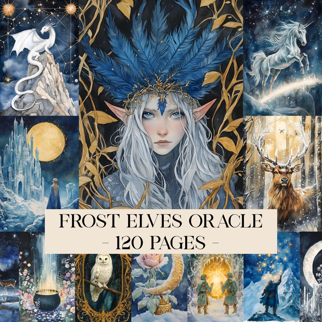 Frost Elves Oracle Pages, Winter Elf Journal. Elven Junk Journal Kit ...