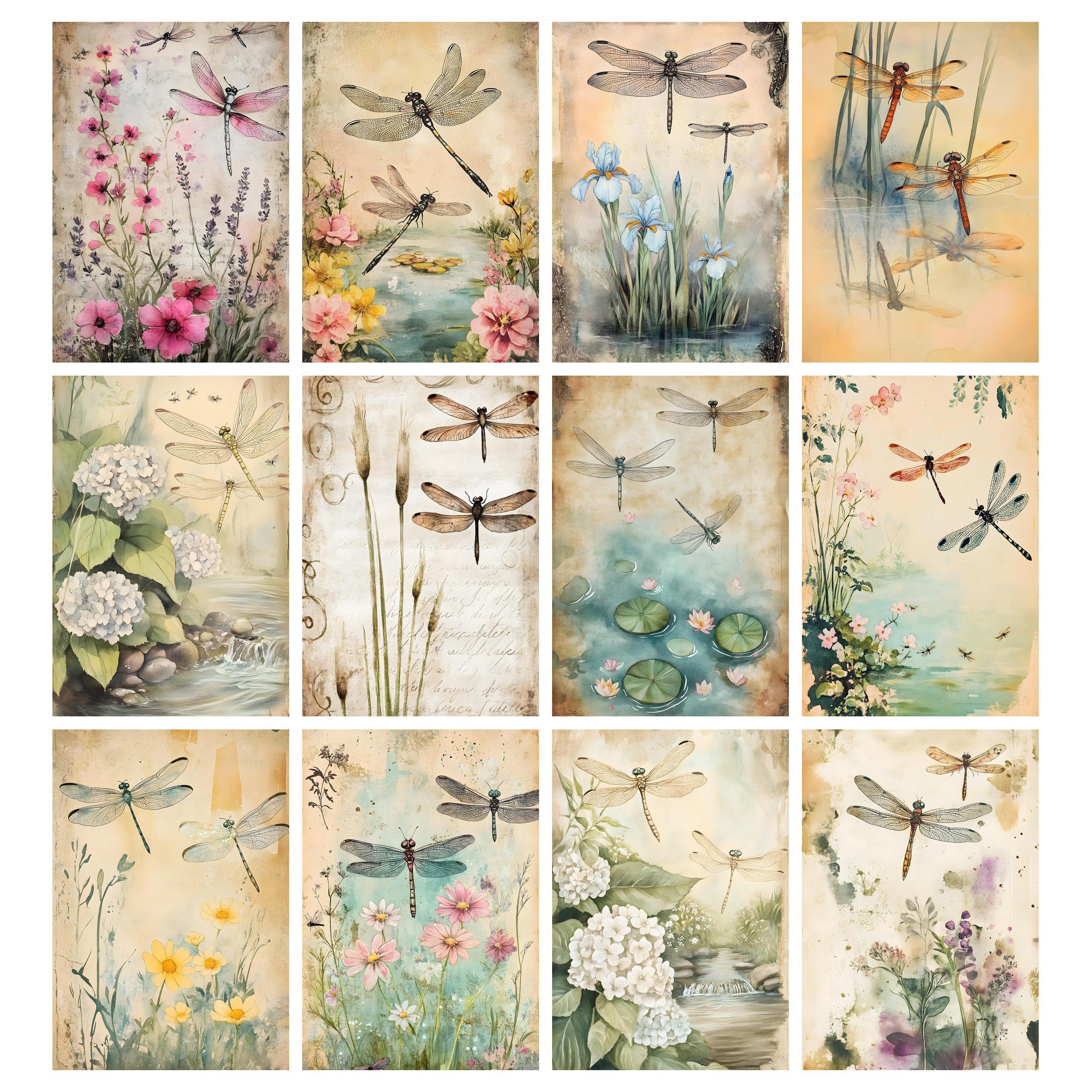 Dragonflies Junk Journal Kit, Dragonfly Junk Journal Pages, Vintage ...