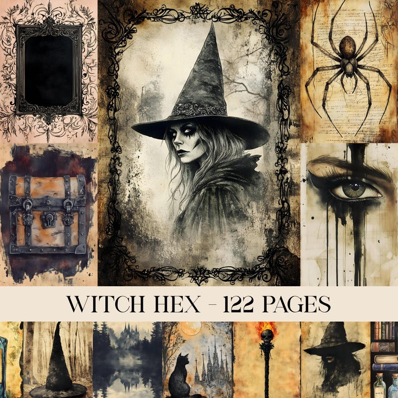 Witch's Hex Pages, Junk Journal Pages, Witchcraft, Occult Pages, Spooky ...