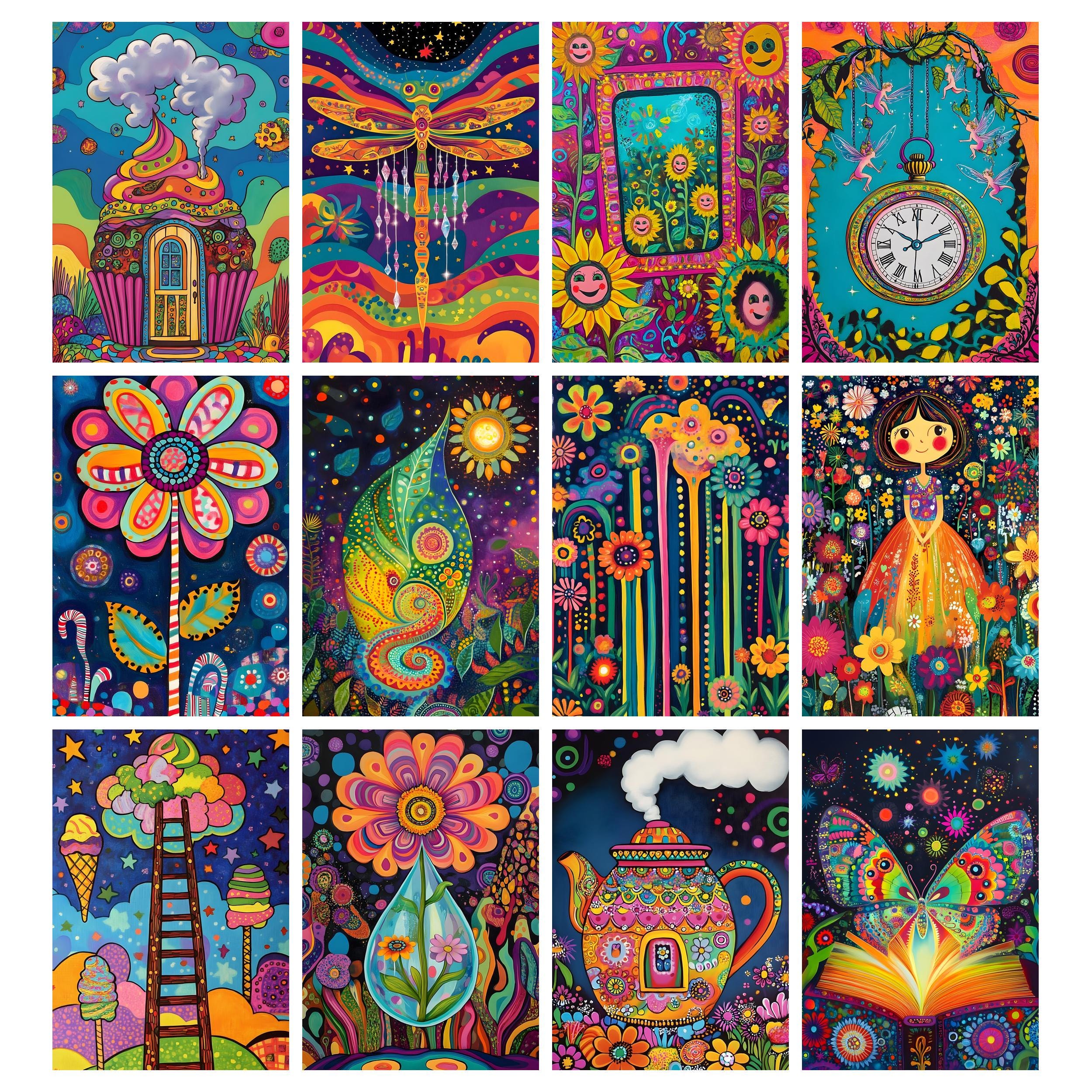 Whimsical Junk Journal Kit, Printable Happy Journal Pages, Colorful ...