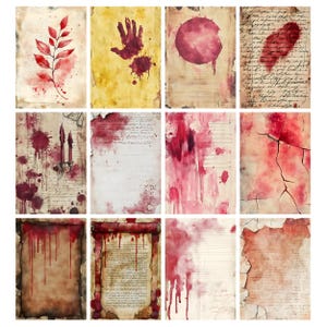 Bloody Old Pages, Bloody Journal Pages, Blood Splatter Paper, Grunge ...