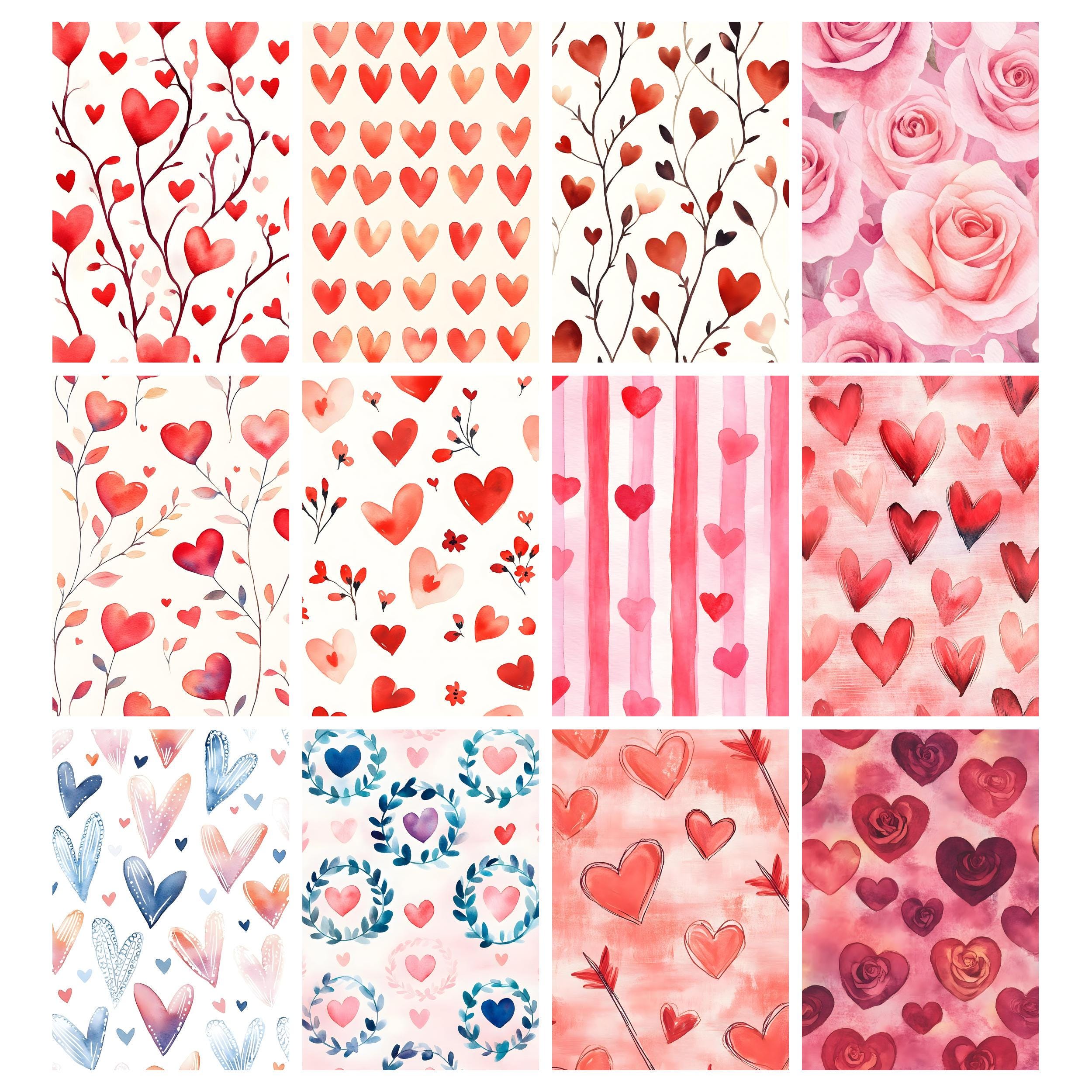 Valentine's Day Paper, Hearts Backgrounds, Romantic Patterns, Heart ...