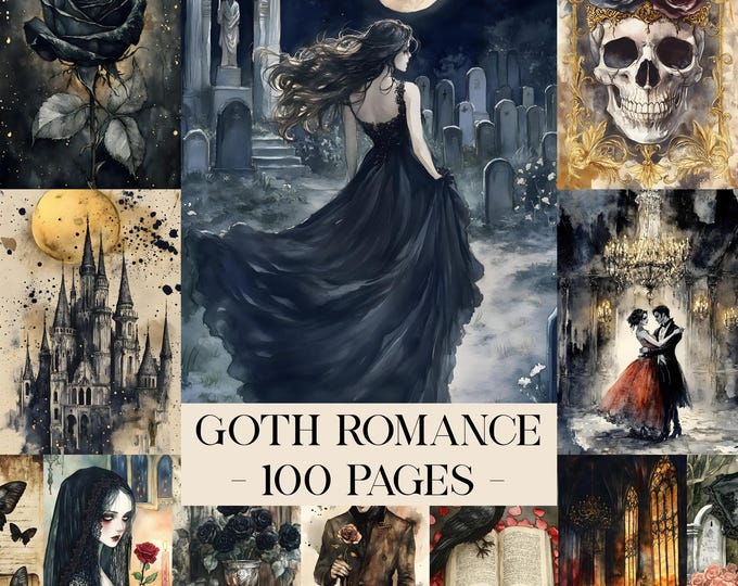 Goth Romance Junk Journal Pages, Gothic Journal Kit, Victorian Goth ...