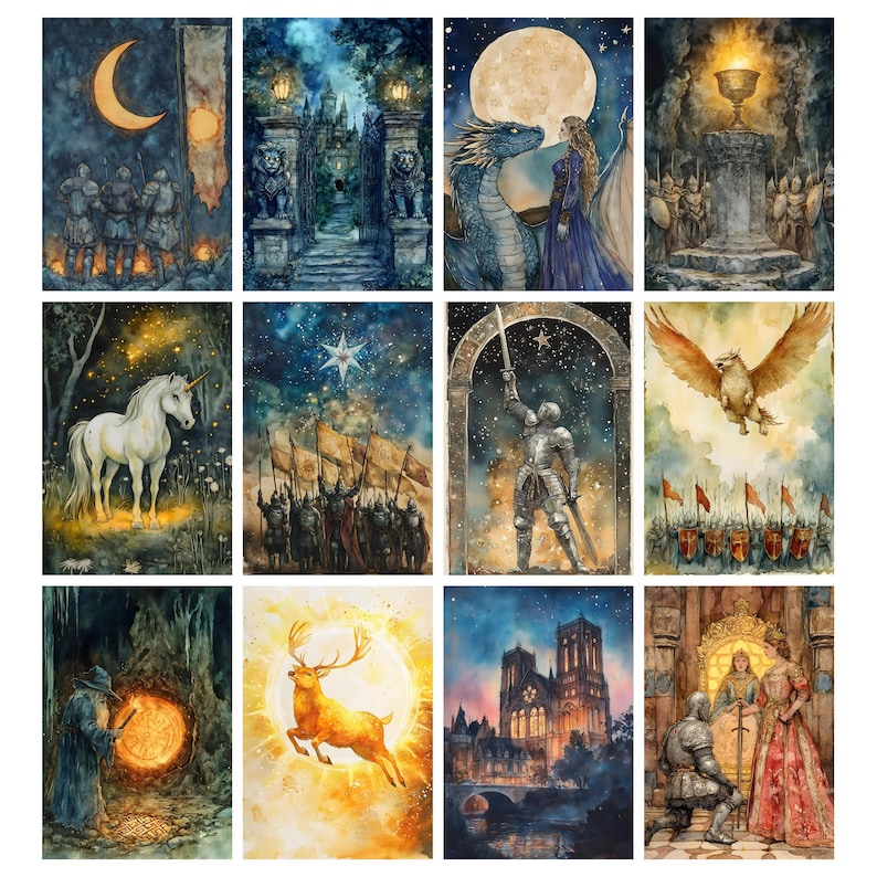 Nouveau Camelot Codex Junk Journal Pages Medieval Printables Arthurian ...