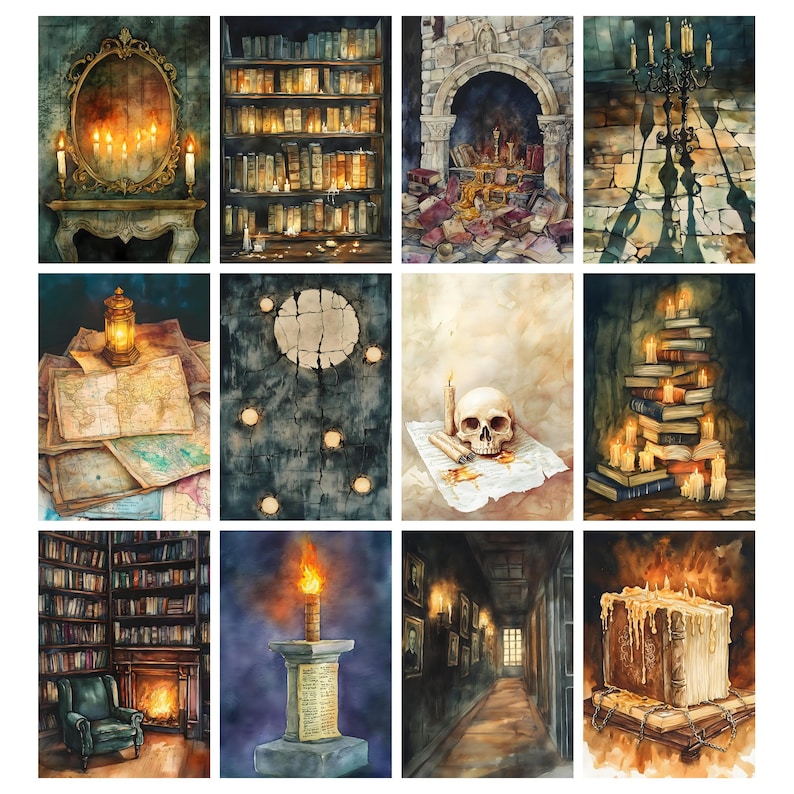 Cursed Library Junk Journal Pages, Printable Journal, Dark Academia ...