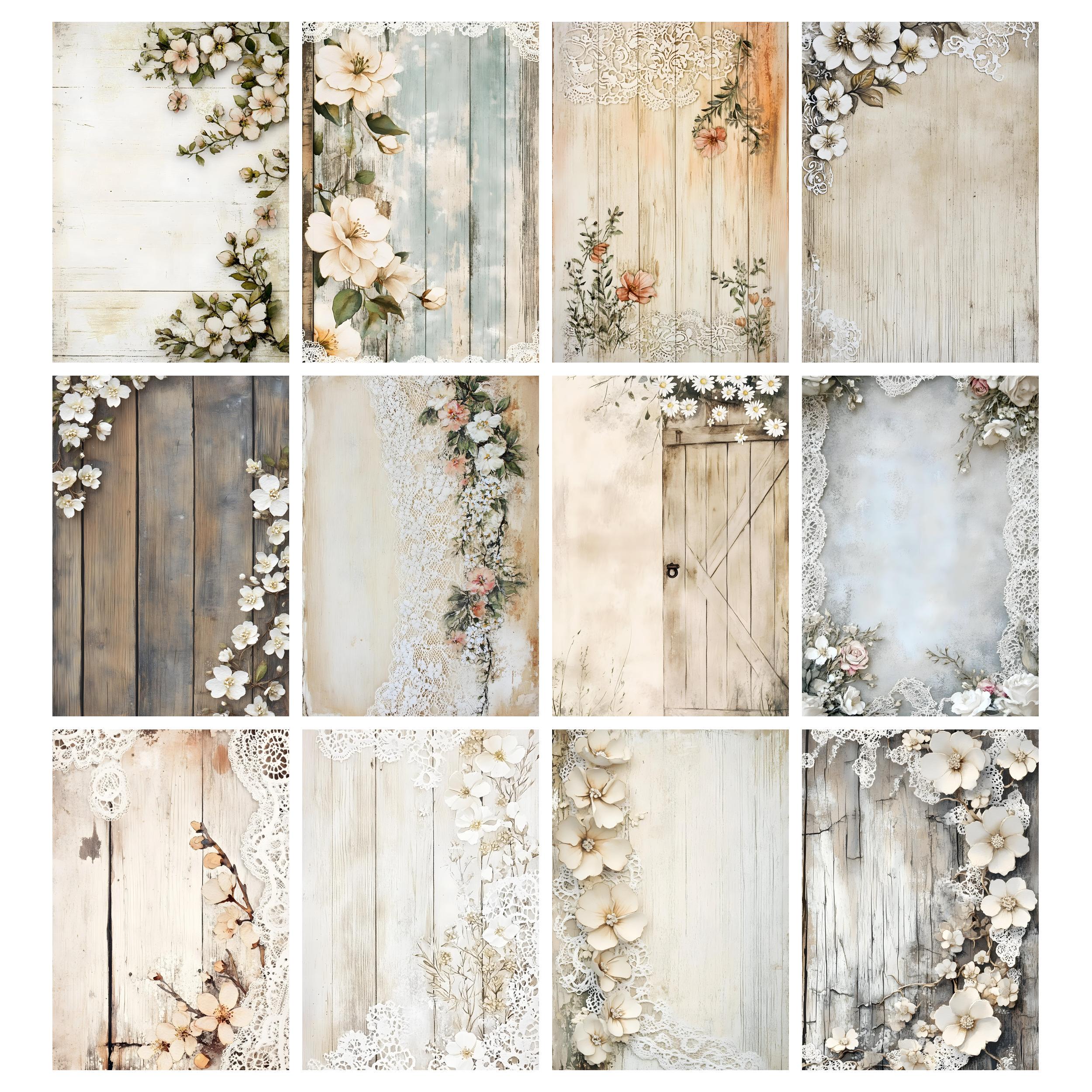 Floral Lace Junk Journal Printable Pages, Printable Lace, Lace Collage ...