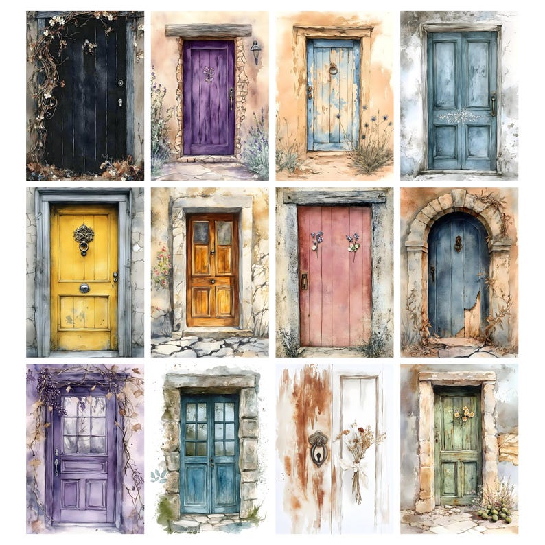 Old Doors Junk Journal Pages Rustic Vintage Doors Printable Junk ...