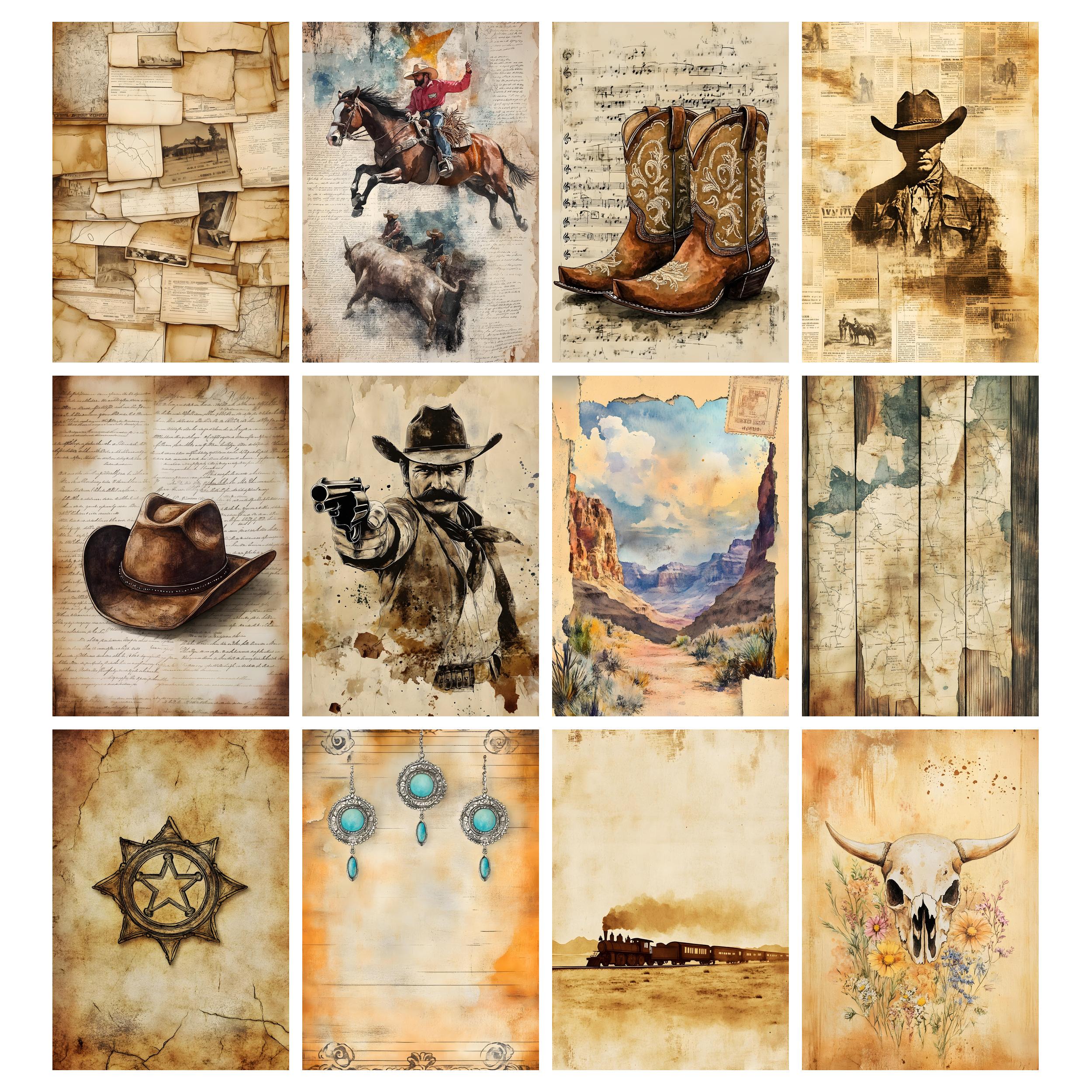 Vintage Western Junk Journal Printable Pages, Cowboy Junk Journal Kit ...