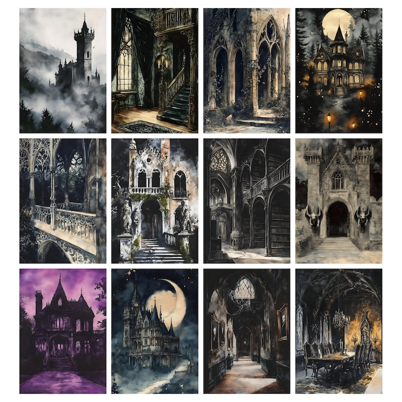Gothic Villa Junk Journal Kit, Goth Junk Journal Paper, Dark Academia ...
