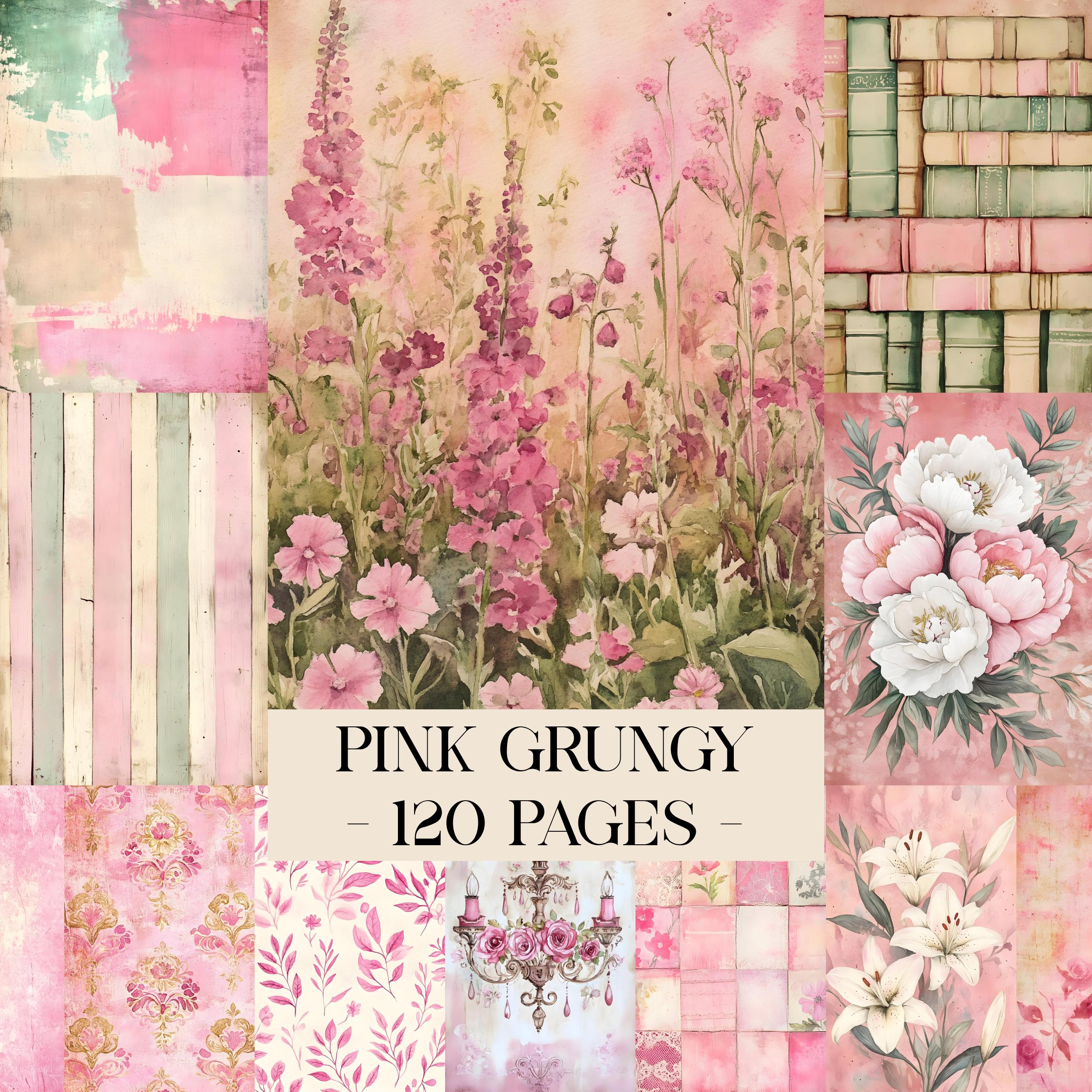 Pink Grungy Ephemera Stash Printable Junk Journal Kit Distressed ...