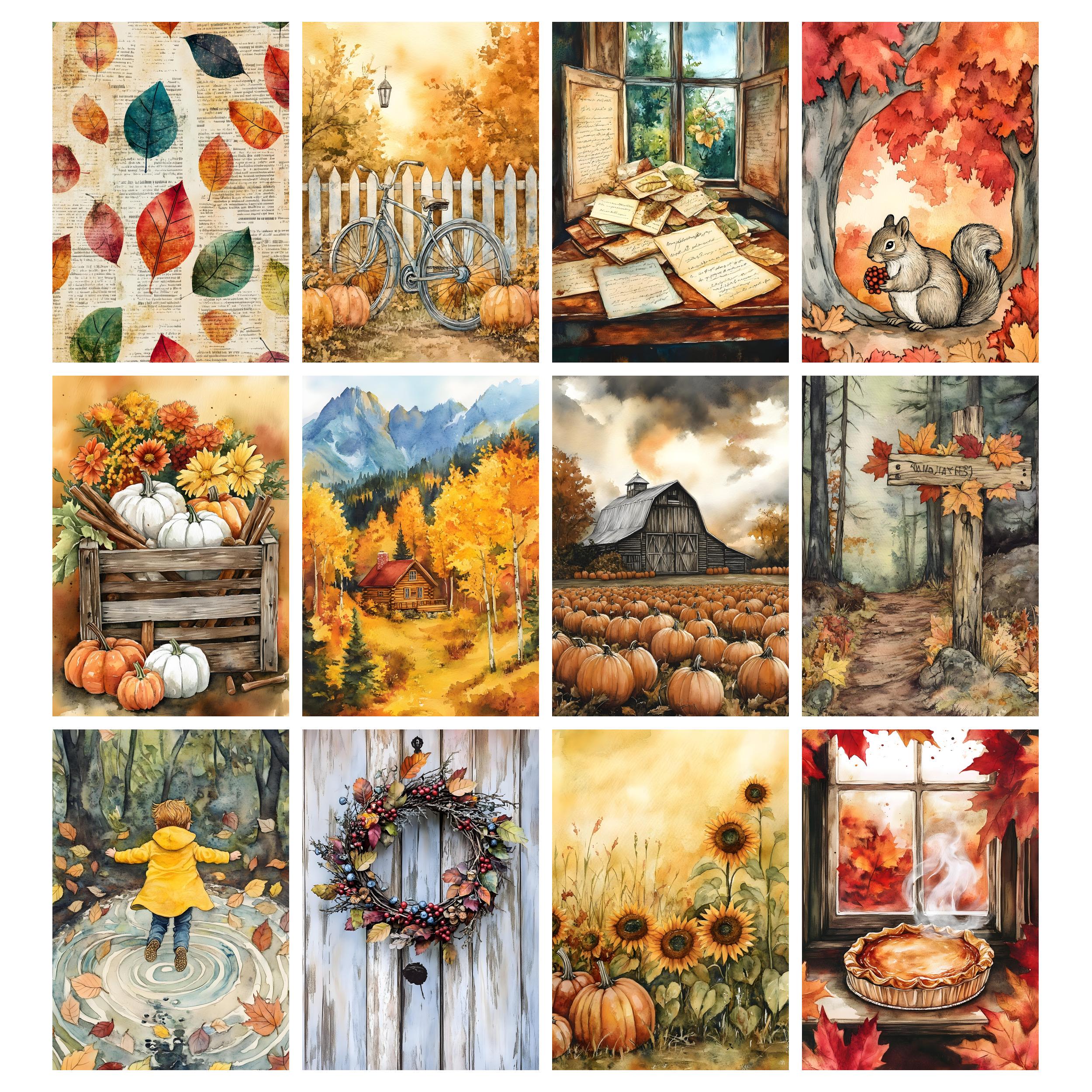 Autumn Junk Journal Kit, Fall Printable, Thanksgiving Pages, Autumn ...
