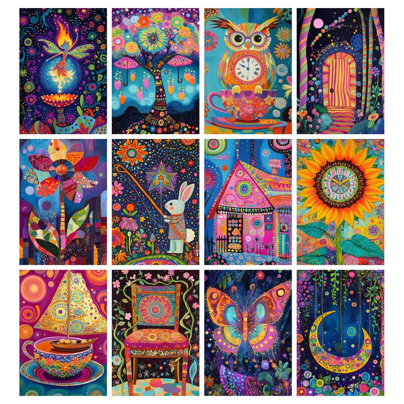 Whimsical Junk Journal Kit, Printable Happy Journal Pages, Colorful ...