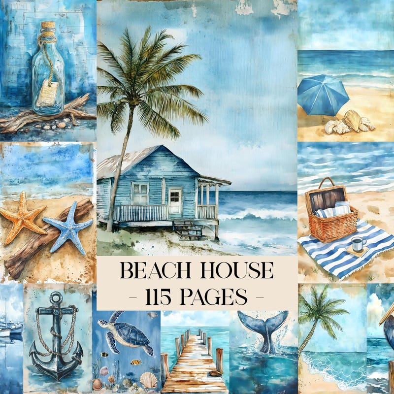 Beach House Clip Art - Etsy