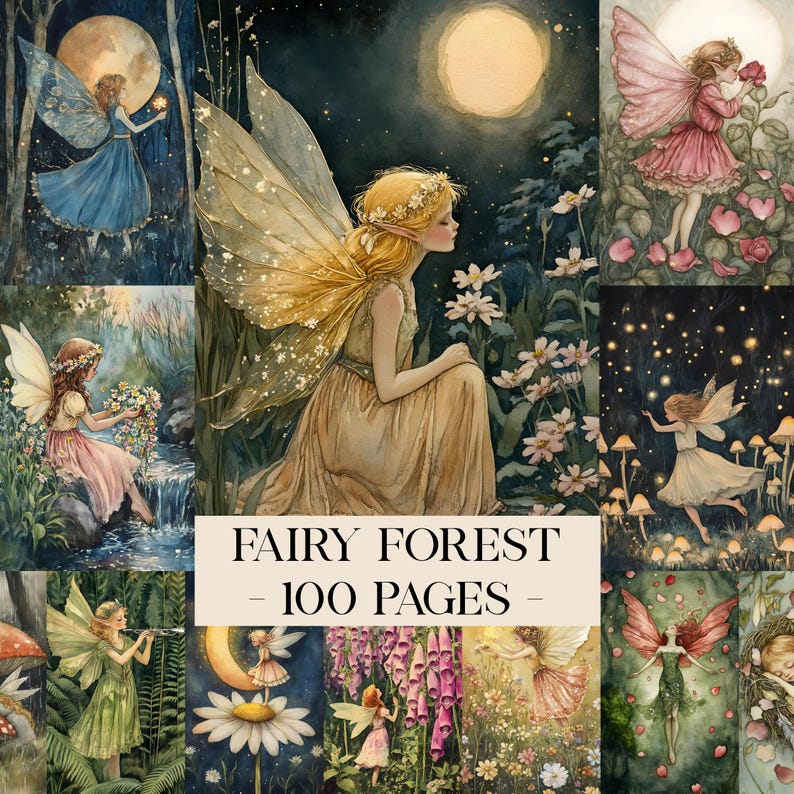 Fairy Forest Junk Journal Pages Fairytale Papers Fairies Journal Kit ...