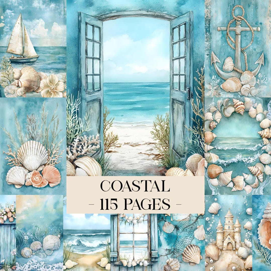 Coastal Junk Journal Pages, Sea Junk Journal Kit, Nautical Journal ...