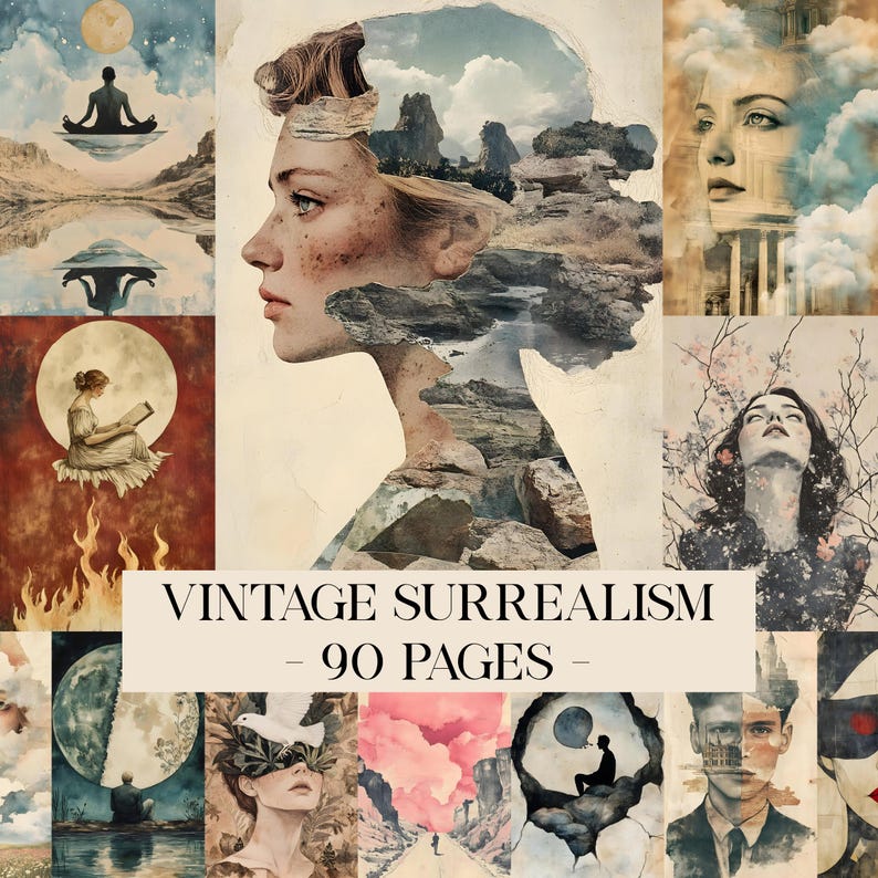 Digital Surrealism Paper, Mysterious Woman Portraits, Surreal Art ...
