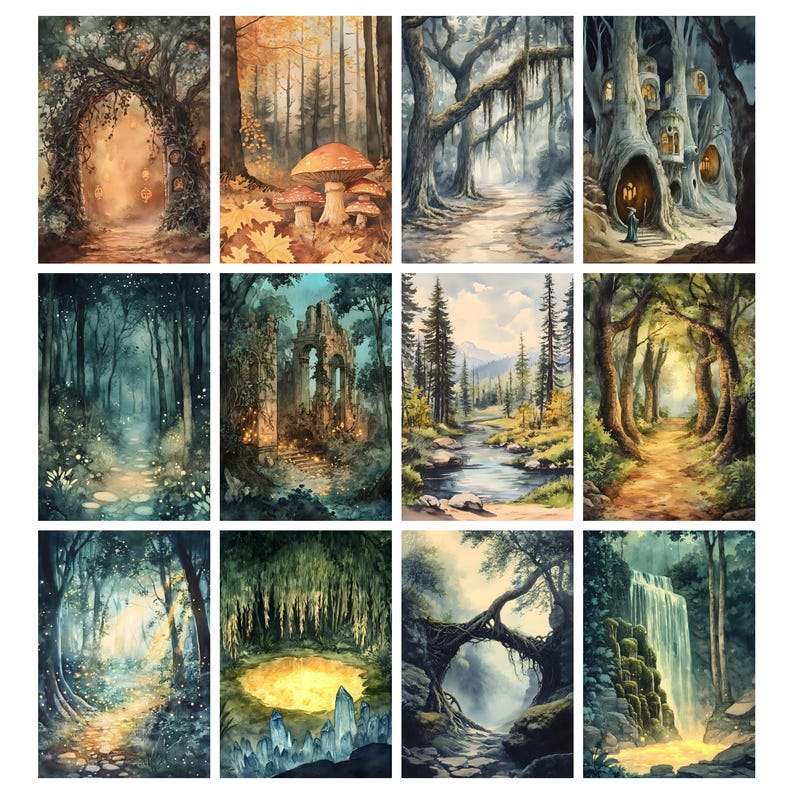 Fantasy Forest Junk Journal Pages, Enchanted Fairy Printable, Magical ...