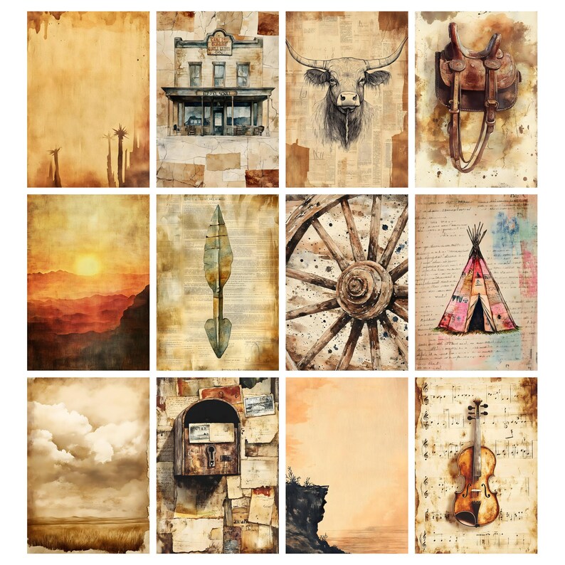 Vintage Western Junk Journal Printable Pages, Cowboy Junk Journal Kit ...
