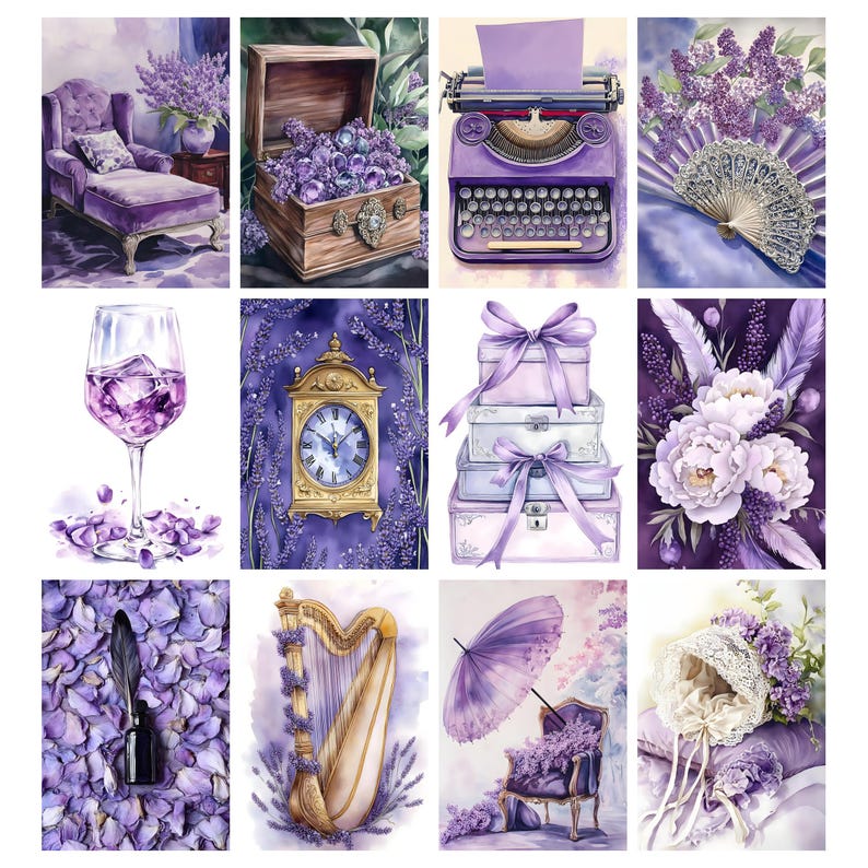 Gentle Purple Printable Pages, Lavender Journal, Junk Journal Kit ...