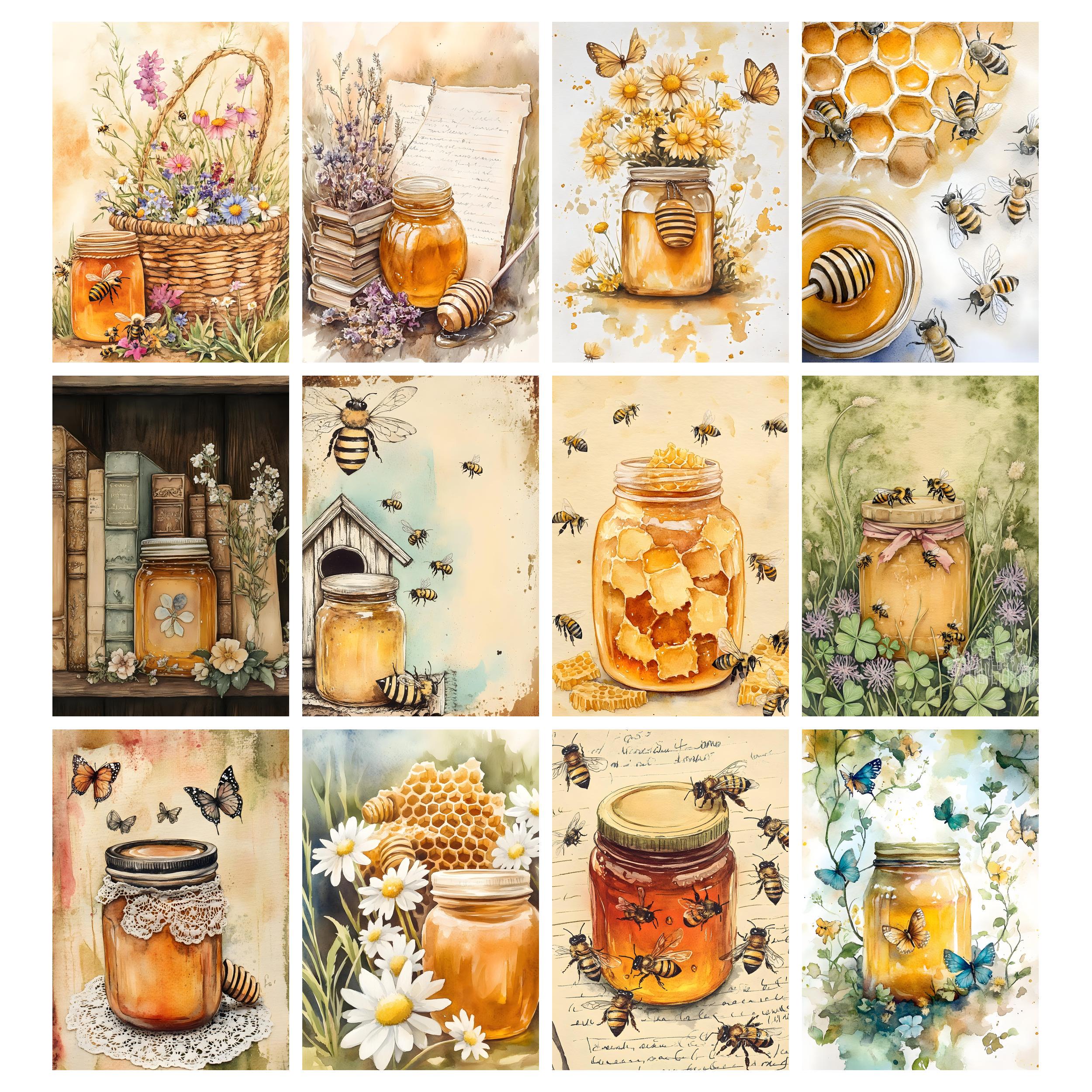Honey Bees Junk Journal Pages, Vintage Printable Kit, Bee Ephemera ...
